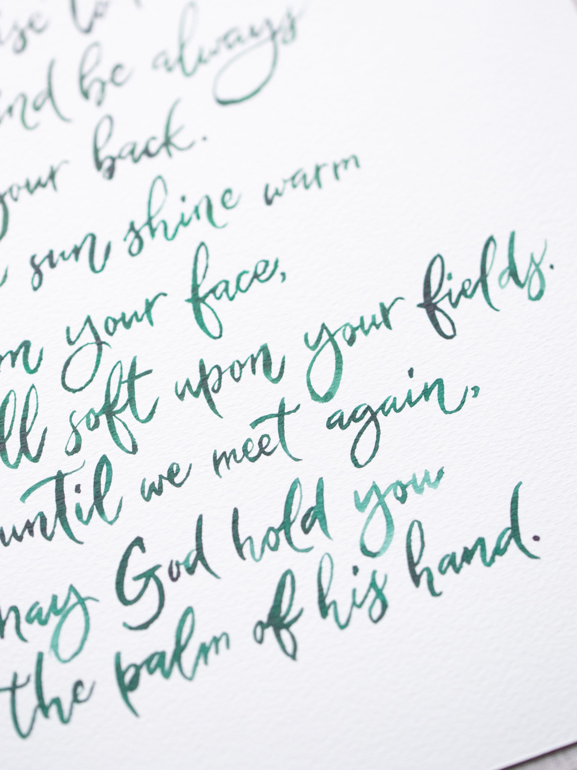 Handwritten Irish Blessing Custom Calligraphy Print Blessing Song ...