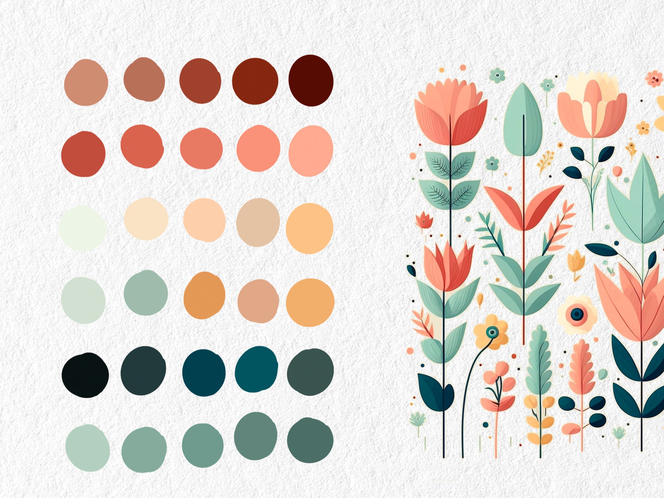 Procreate Color Palette Set Digital Art Palette Terracotta Color Scheme ...