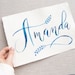 Custom Watercolor Name Calligraphy Print Watercolor Nursery Wall Decor ...