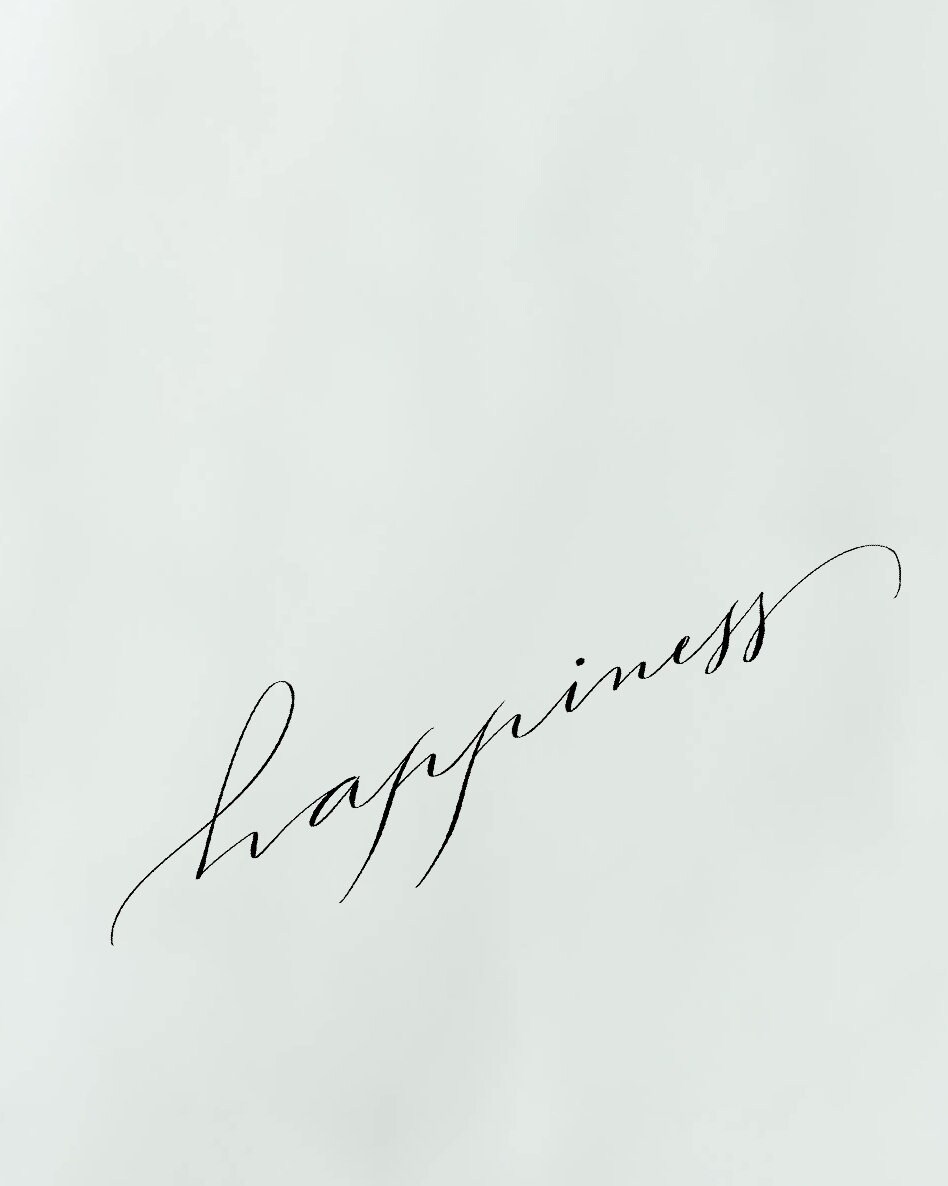 Happiness In Cursive Tattoo