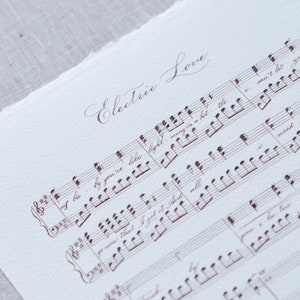 Calligraphy Sheet Music Custom Handwritten Sheet Music First Dance ...