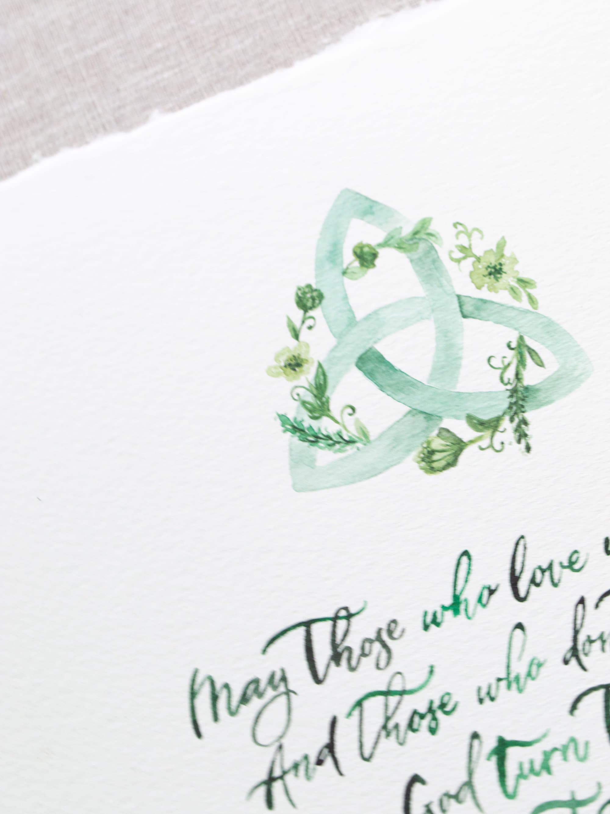 Hand Painted Celtic Prayer Calligraphy Custom Blessing Handwritten ...