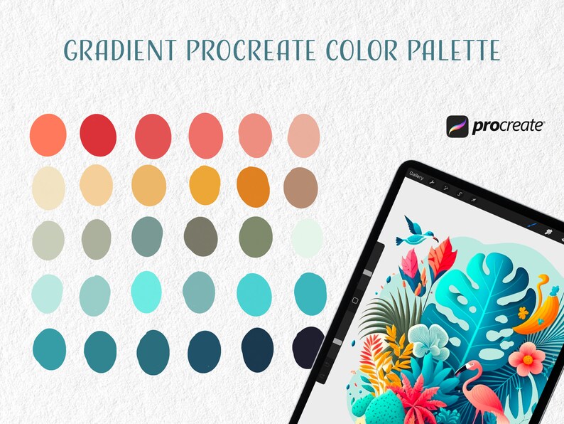Procreate Color Palette Tropical Color Scheme Branding Design Palette ...