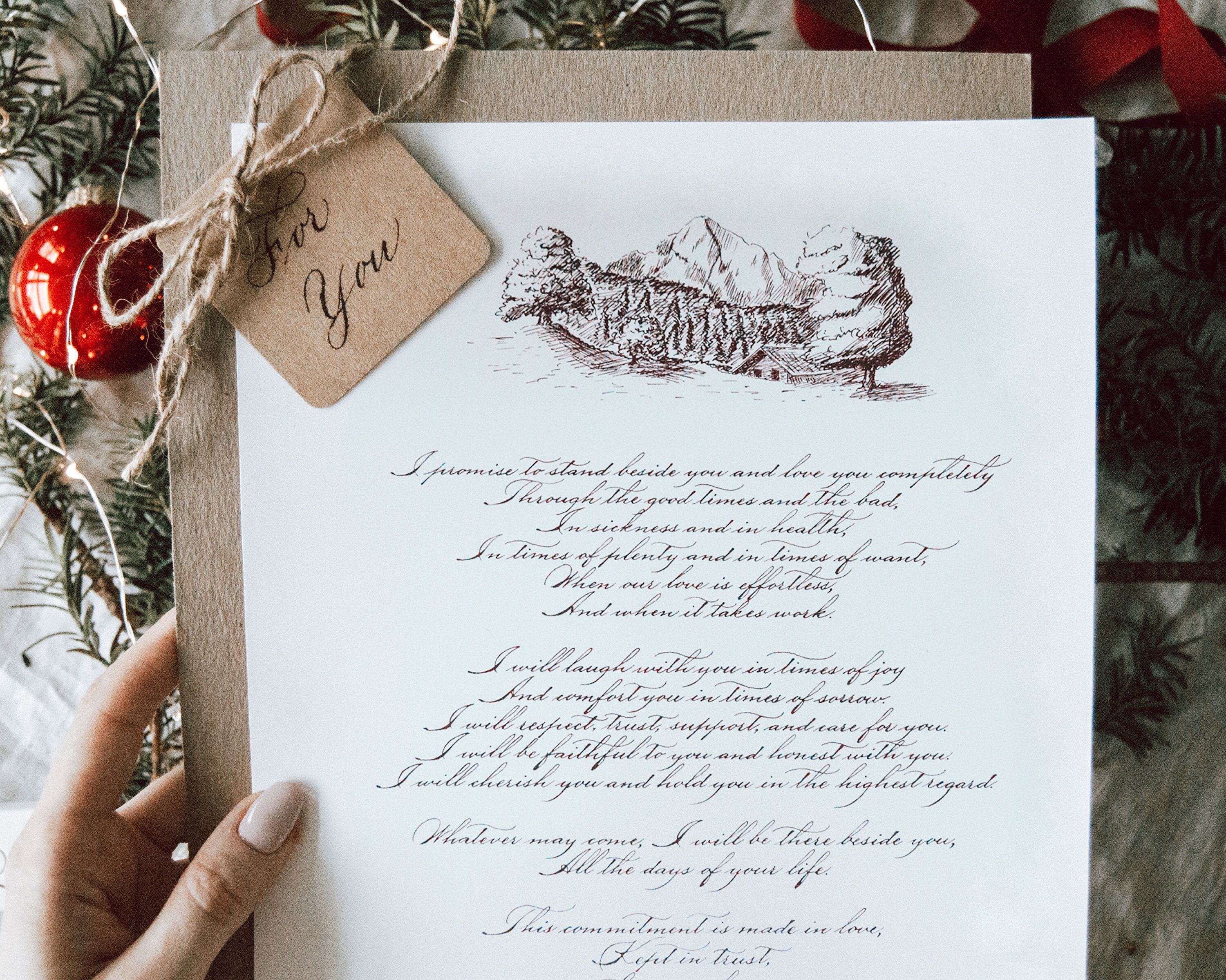 Custom Calligraphy Print Handwritten Letter Personalized - Etsy