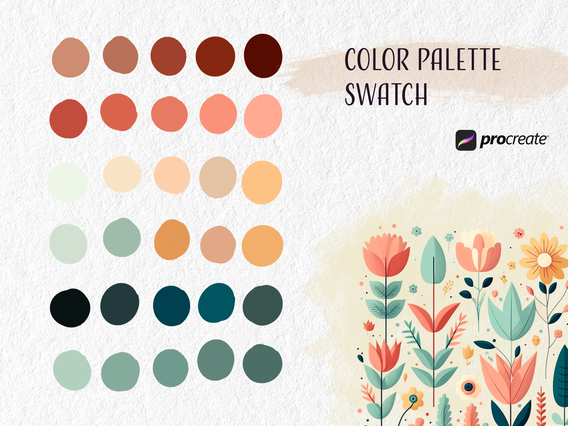 Procreate Color Palette Set Digital Art Palette Terracotta Color Scheme ...