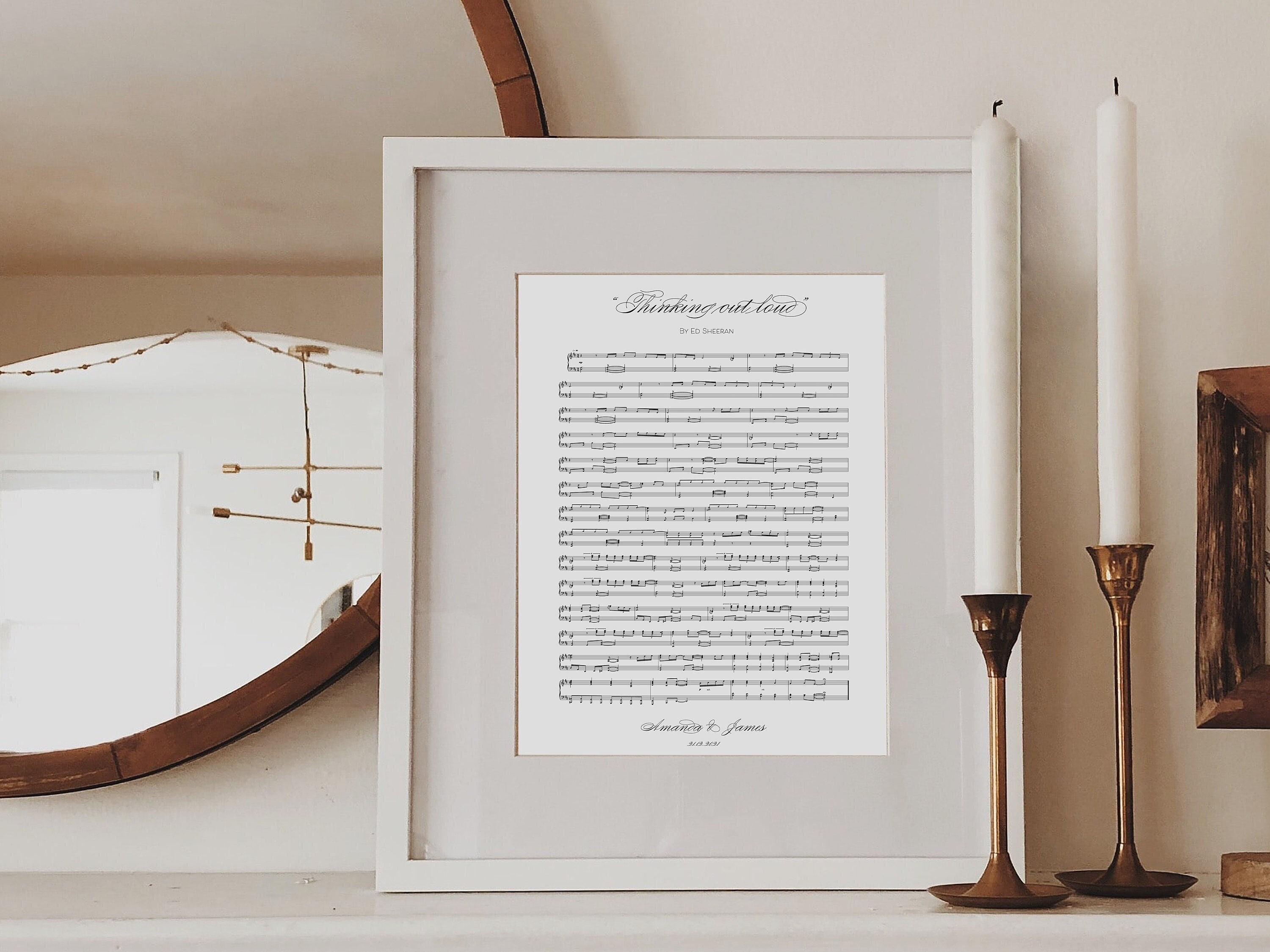 Framed Sheet Music Custom Sheet Music Wall Art Print Song Sheet ...