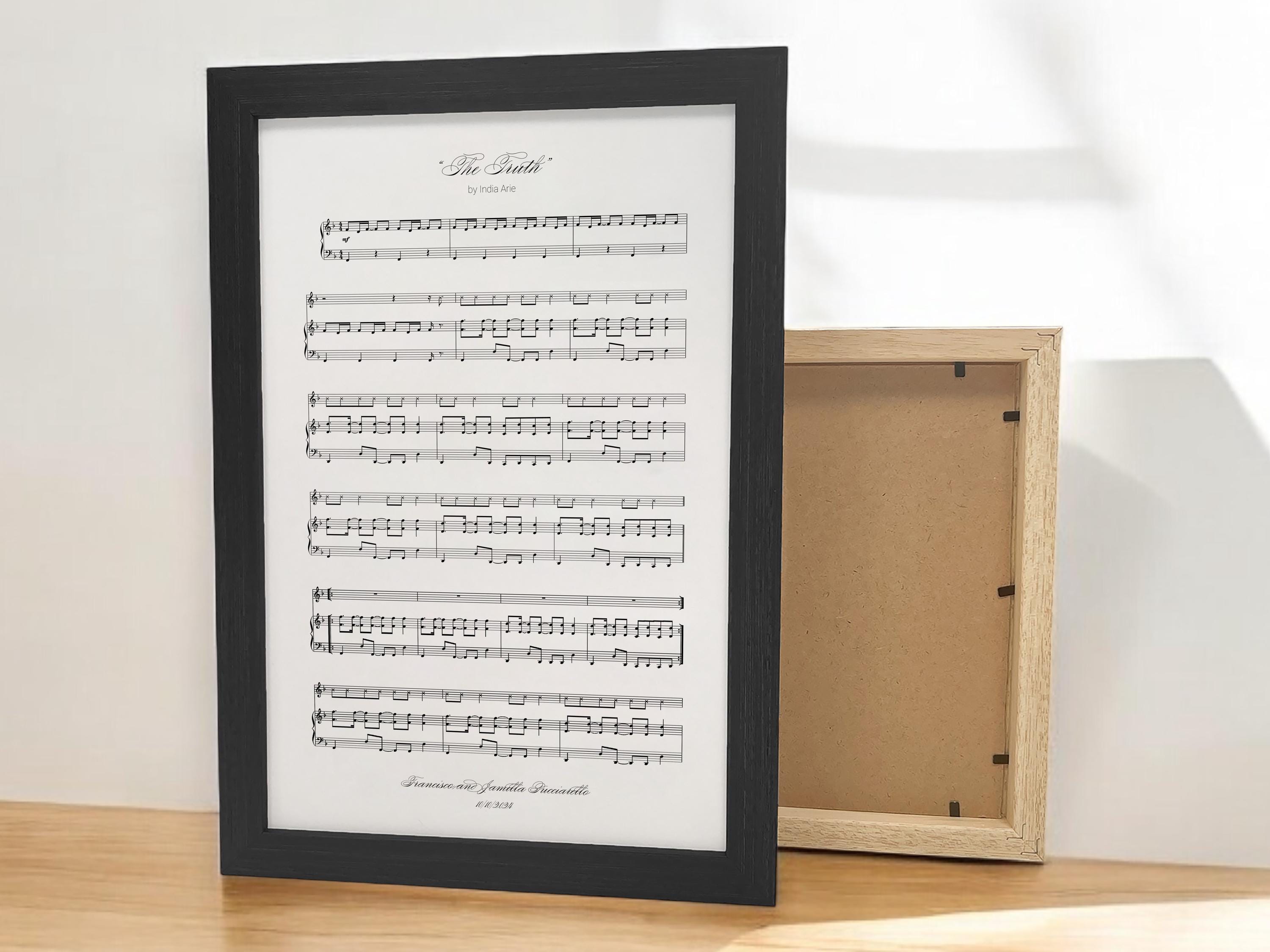 Framed Sheet Music Custom Sheet Music Wall Art Print Song Sheet ...