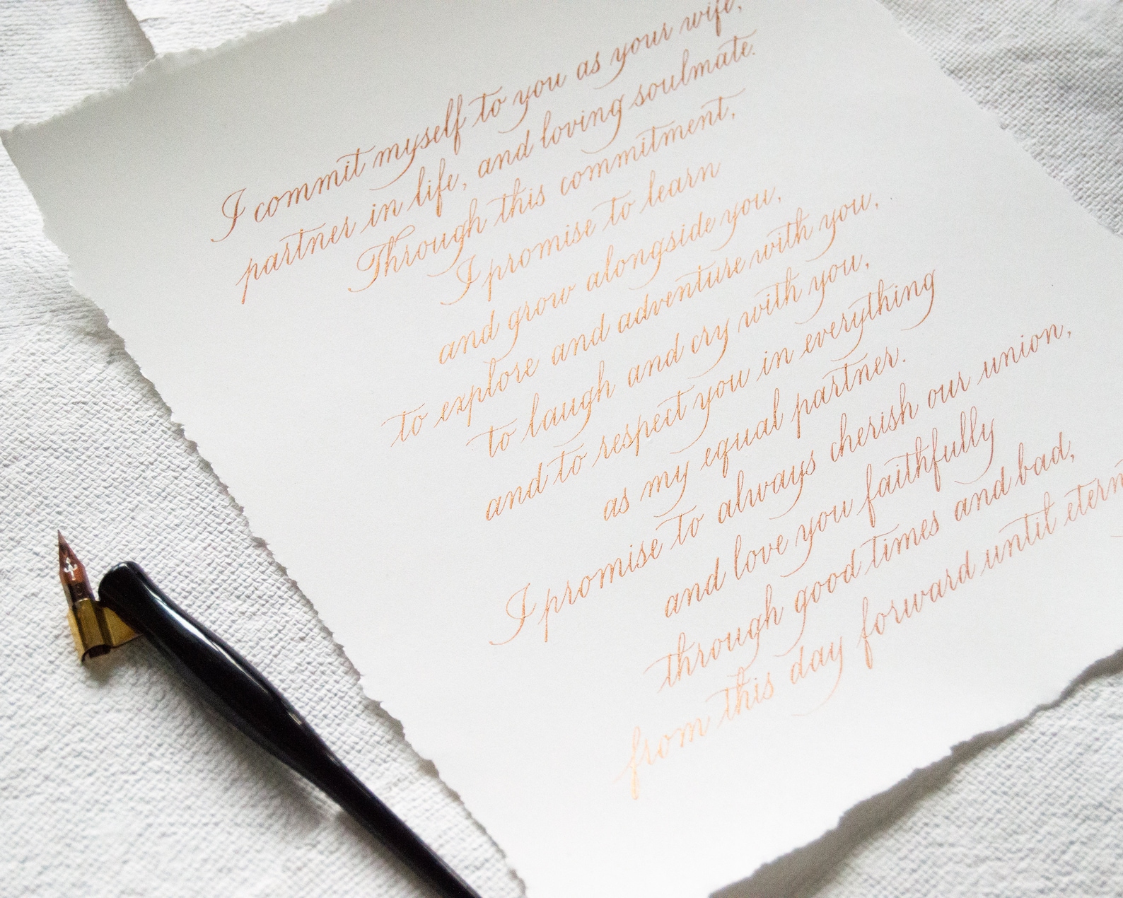 Calligraphy Custom Handwritten Letter Calligraphy Vow Custom ...