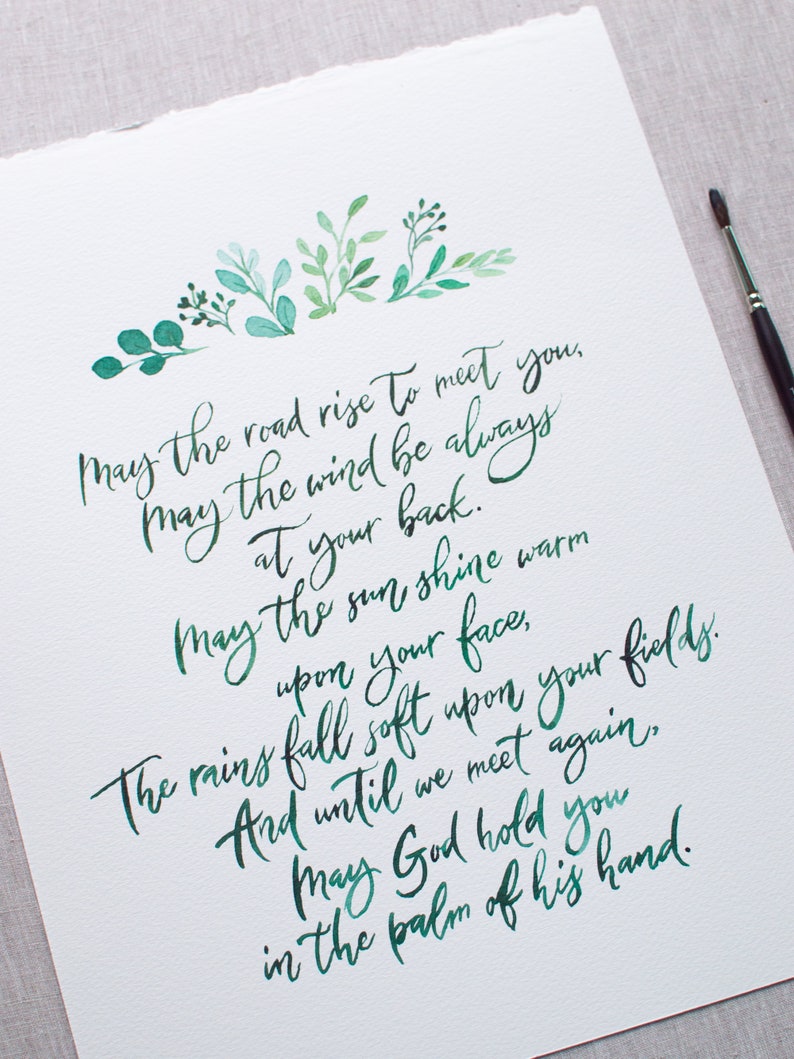 Handwritten Irish Blessing Custom Calligraphy Print Blessing Song ...
