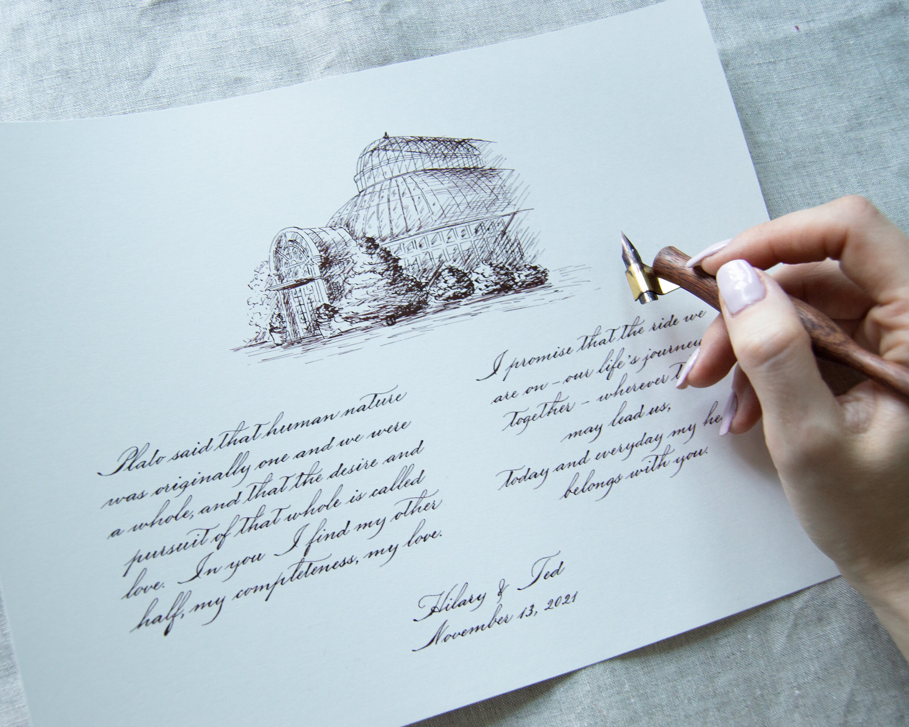 Custom Calligraphy Print Handwritten Letter Personalized - Etsy