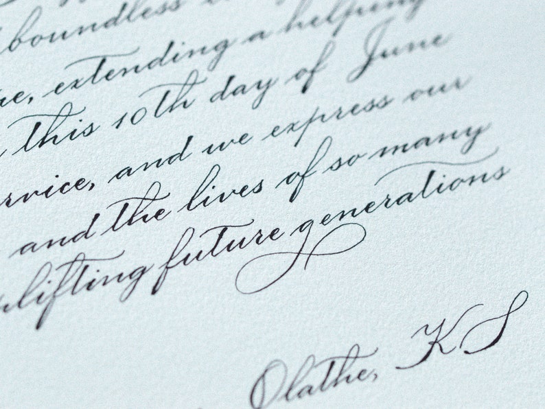 Custom Calligraphy Service Handwritten Historical Document Personal ...