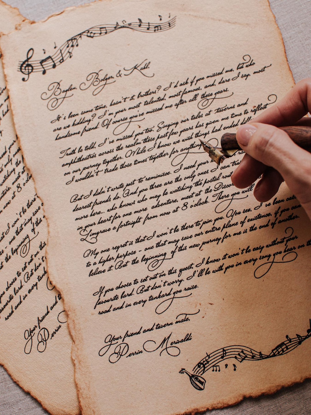 Handwritten Comfort Character Letter From Fictional Character Physical ...
