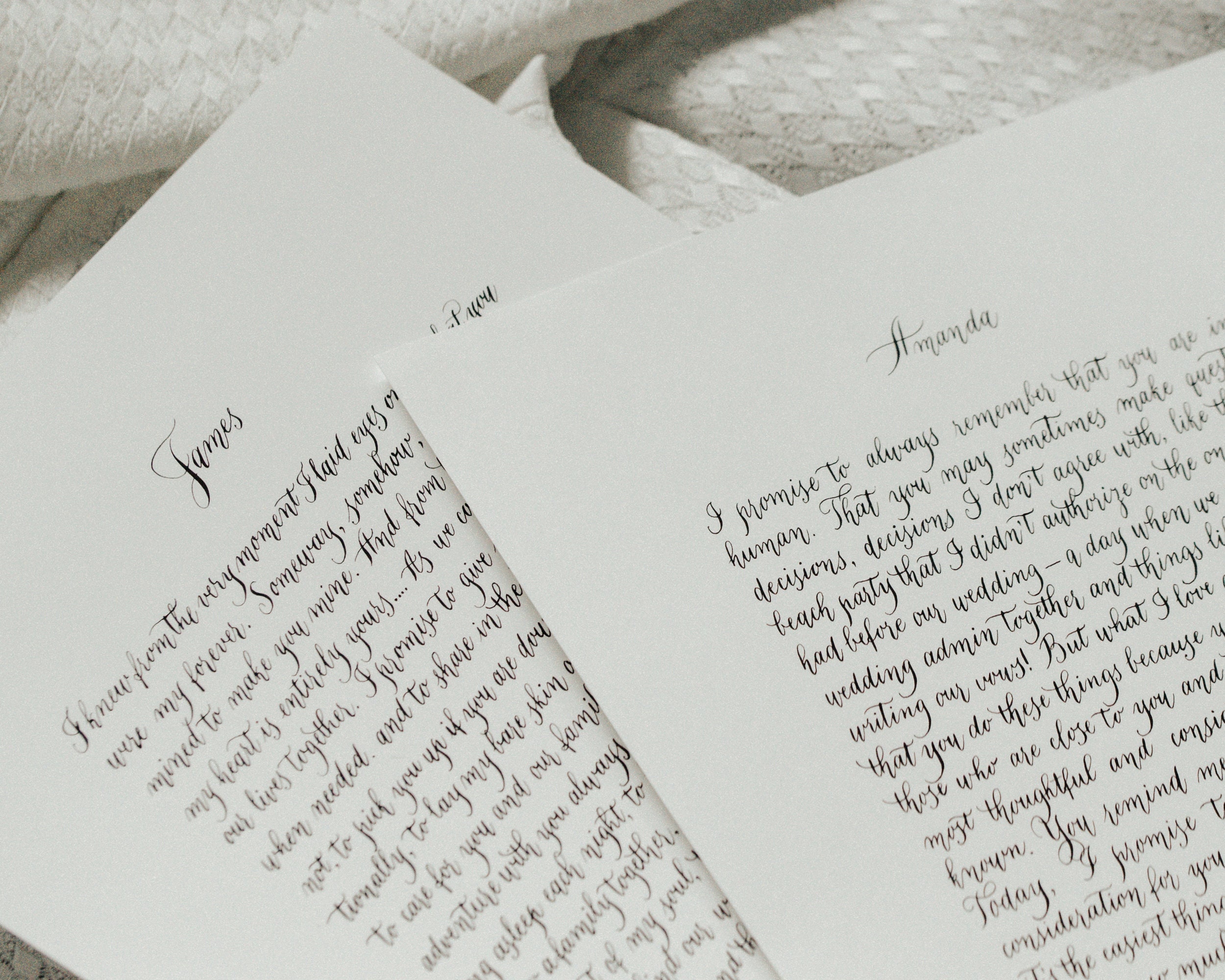 Custom Calligraphy Vow Handwritten Letter His and Her Marriage Promises ...