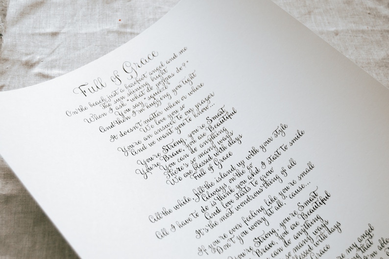 Custom Poem Print Calligraphy Quote Poetry Wall Art Personalized ...