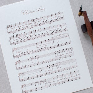 Calligraphy Sheet Music Custom Handwritten Sheet Music First Dance ...