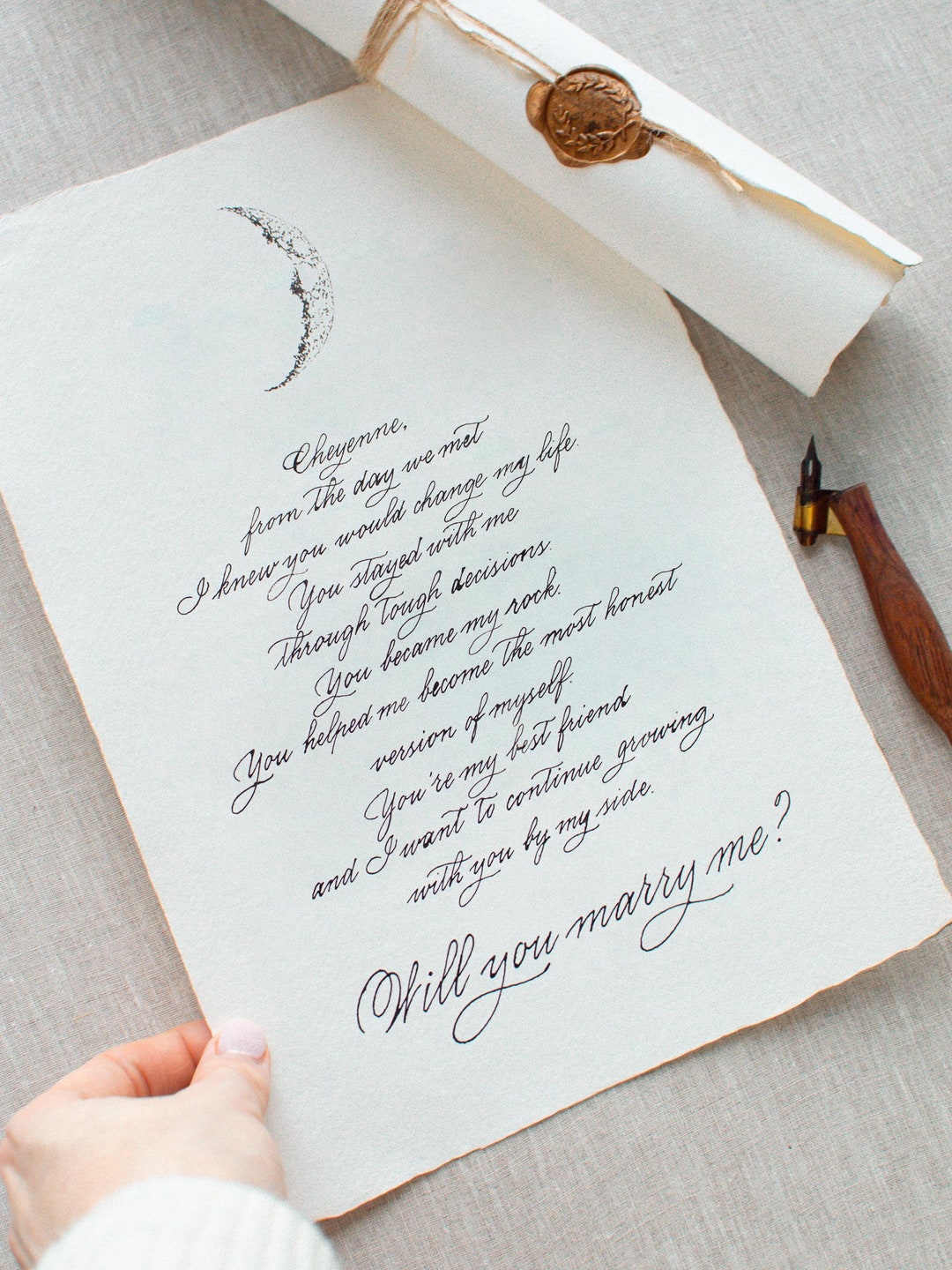 Marry Me Proposal Letter Custom Calligraphy Scroll With Wax Seal Will ...