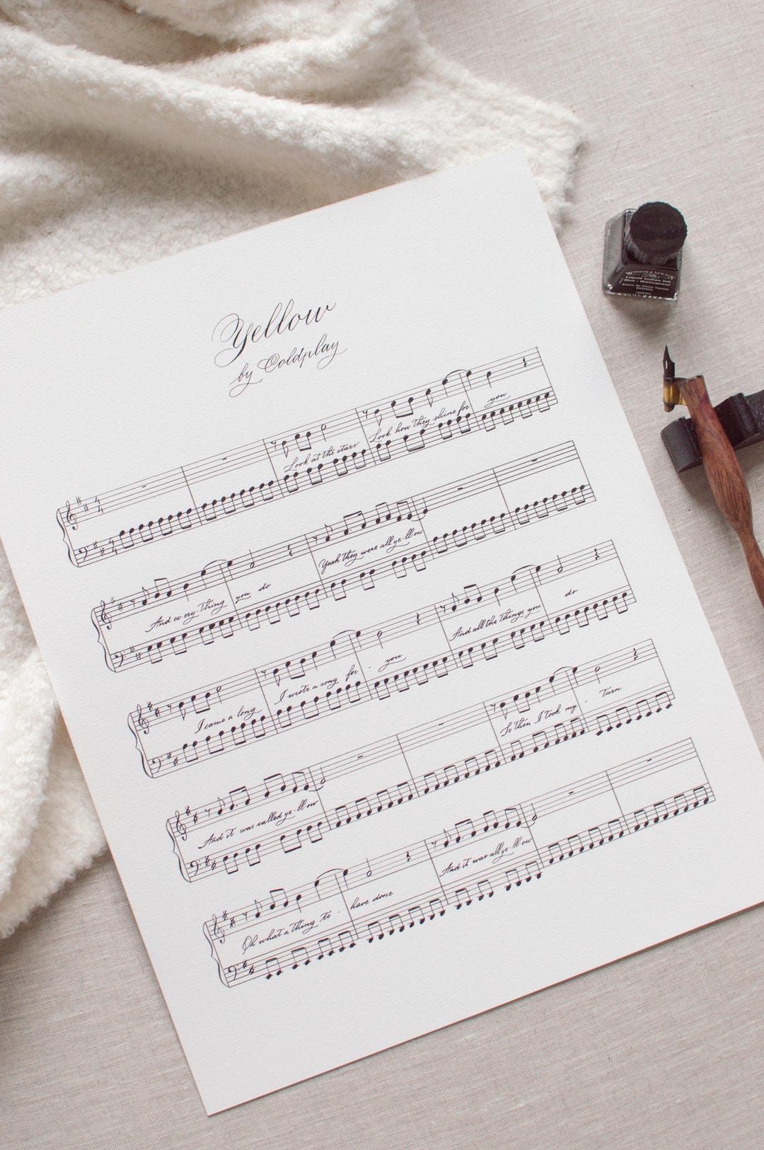 Calligraphy Sheet Music Handwritten Sheet Music Sheet Paper ...
