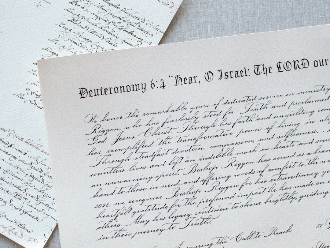 Custom Calligraphy Service Handwritten Historical Document Personal ...