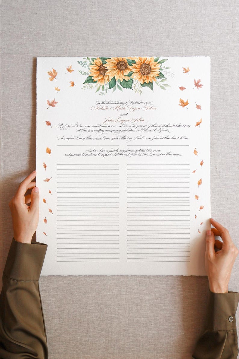 Hand-painted Wedding Certificate Signature Quaker Marriage Wedding ...
