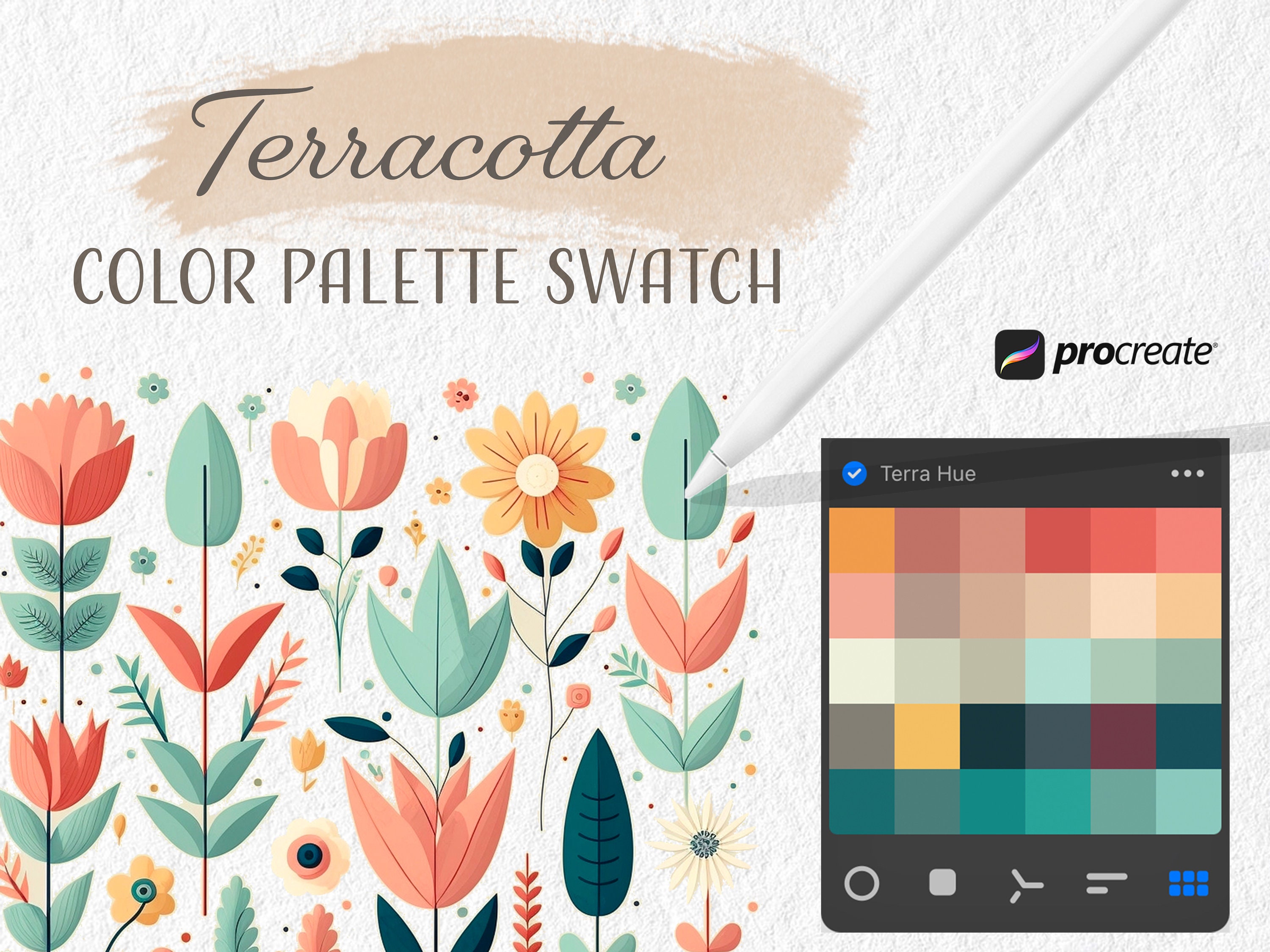 Procreate Color Palette Set Digital Art Palette Terracotta Color Scheme ...