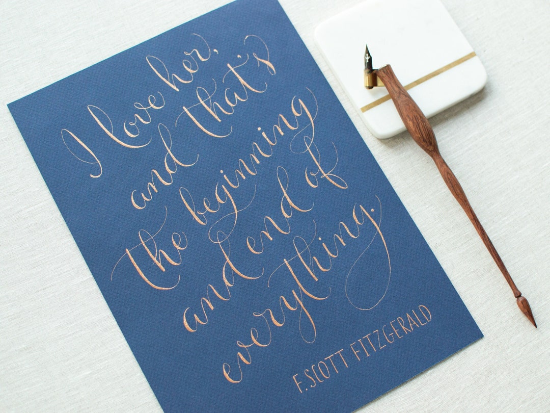 Custom Calligraphy Quote Personalized Calligraphy Citation Handwritten ...