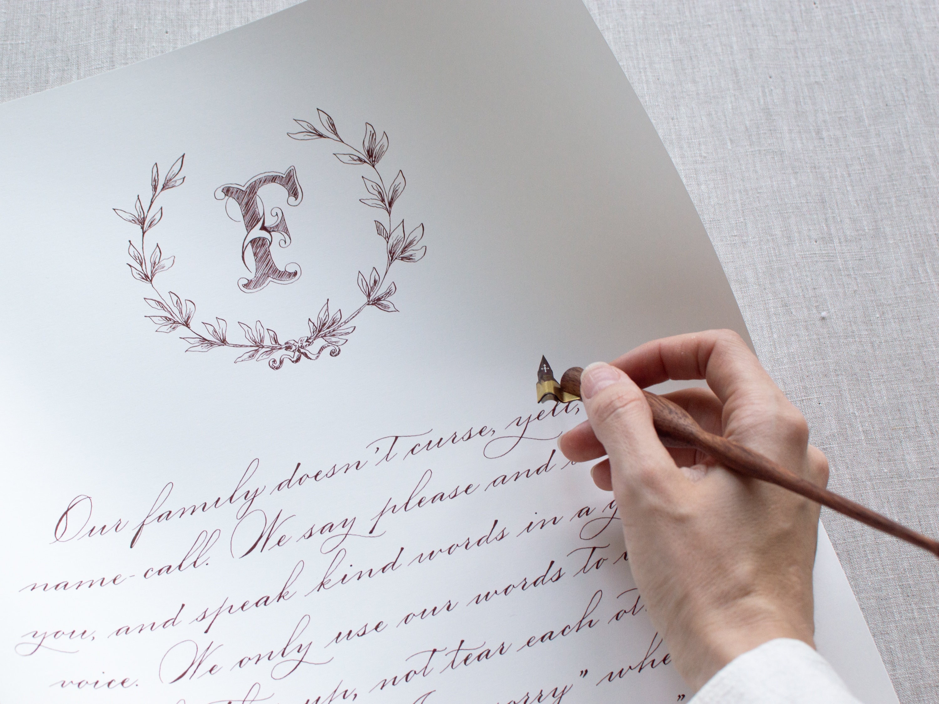 Custom Calligraphy Service Family Reminder Family Value House Motto ...