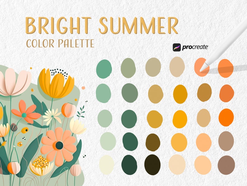 Procreate Color Palette Summer Season Color Scheme Branding - Etsy