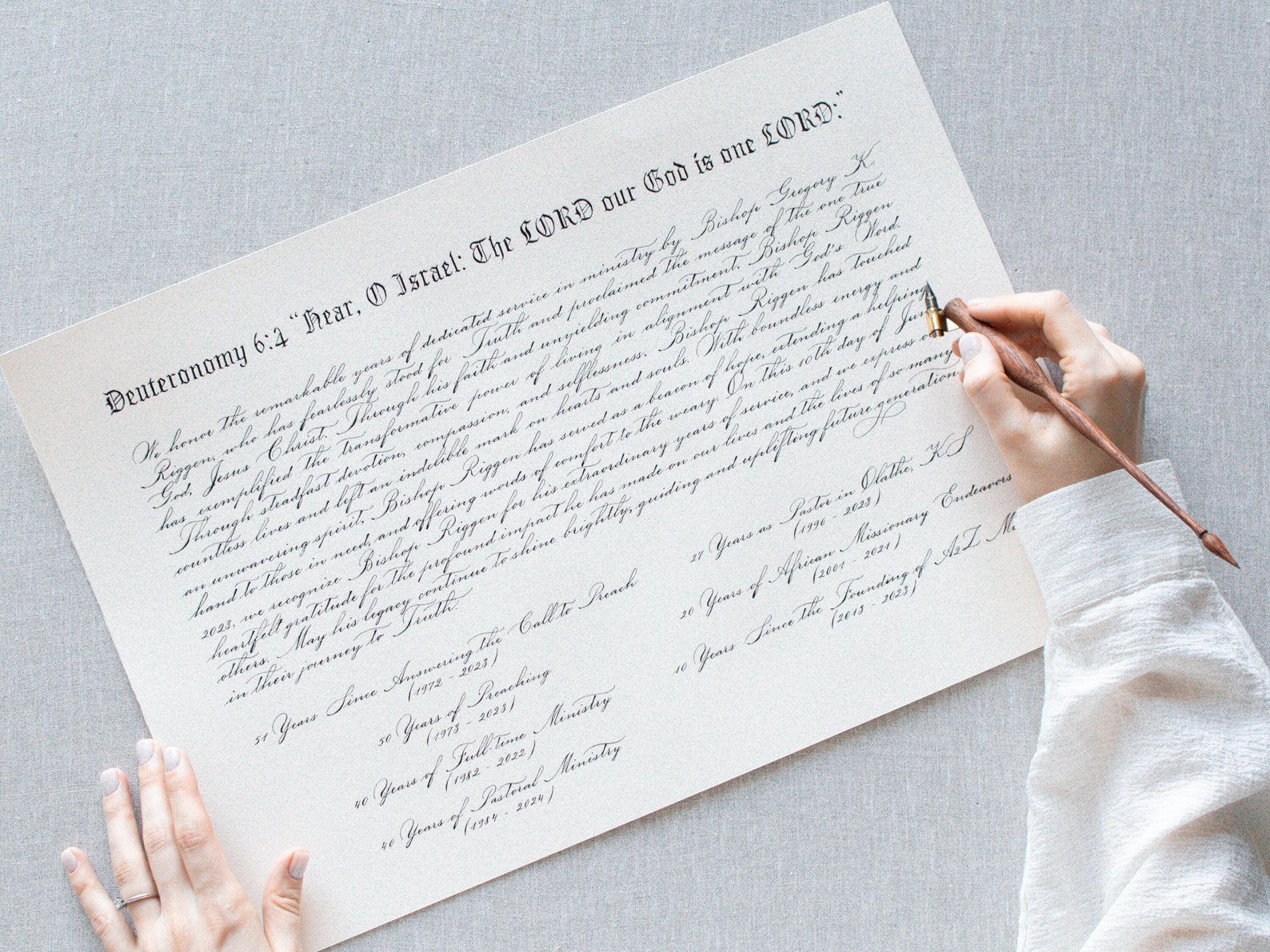 Custom Calligraphy Service Handwritten Historical Document Personal ...