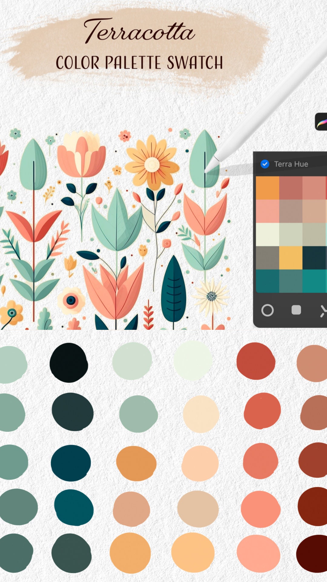 Procreate Color Palette Set Digital Art Palette Terracotta Color Scheme ...