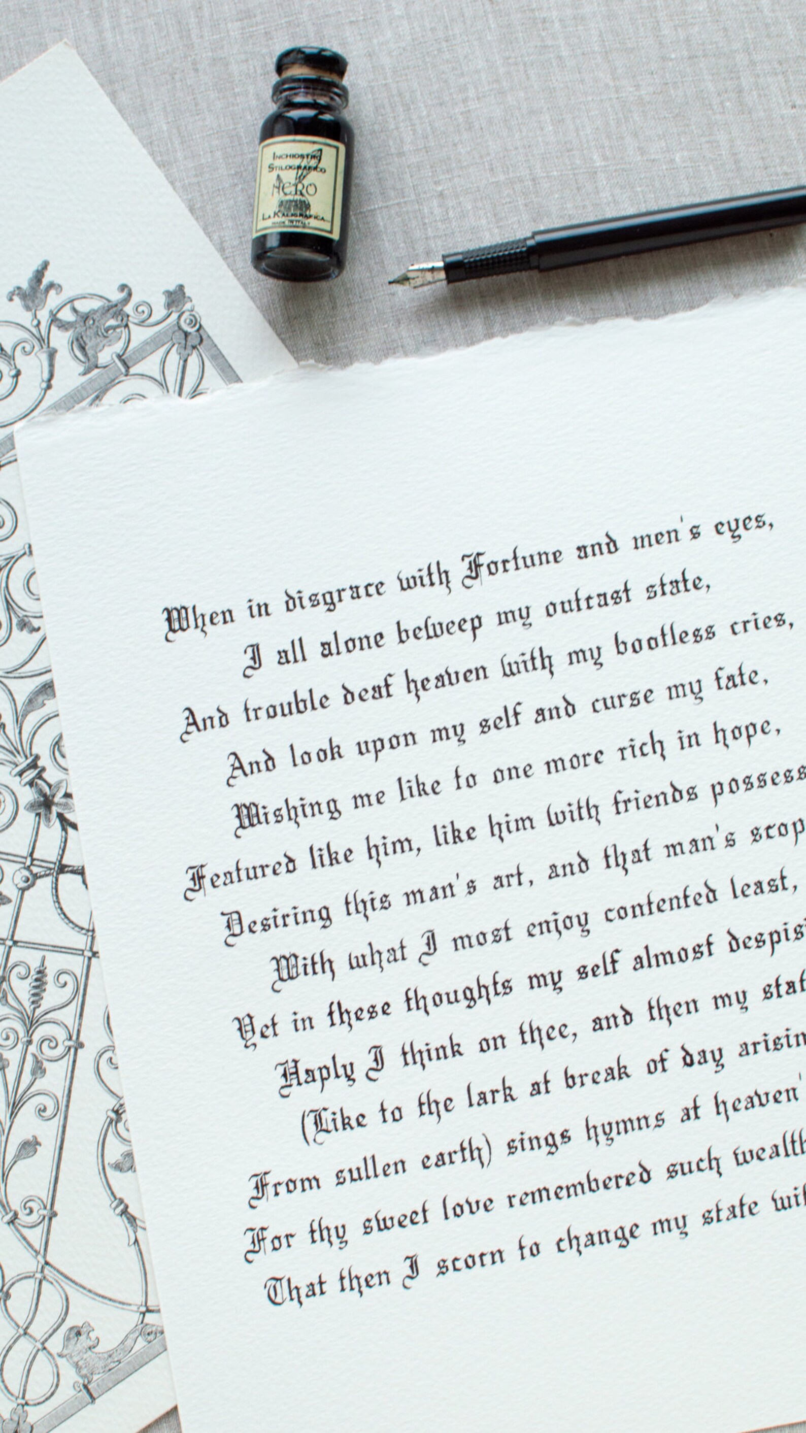 Custom Calligraphy Old English Lettering Handwritten Poem Calligraphy ...