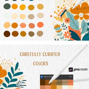 Procreate Color Palette Set Digital Art Palette Retro Boho Scheme ...