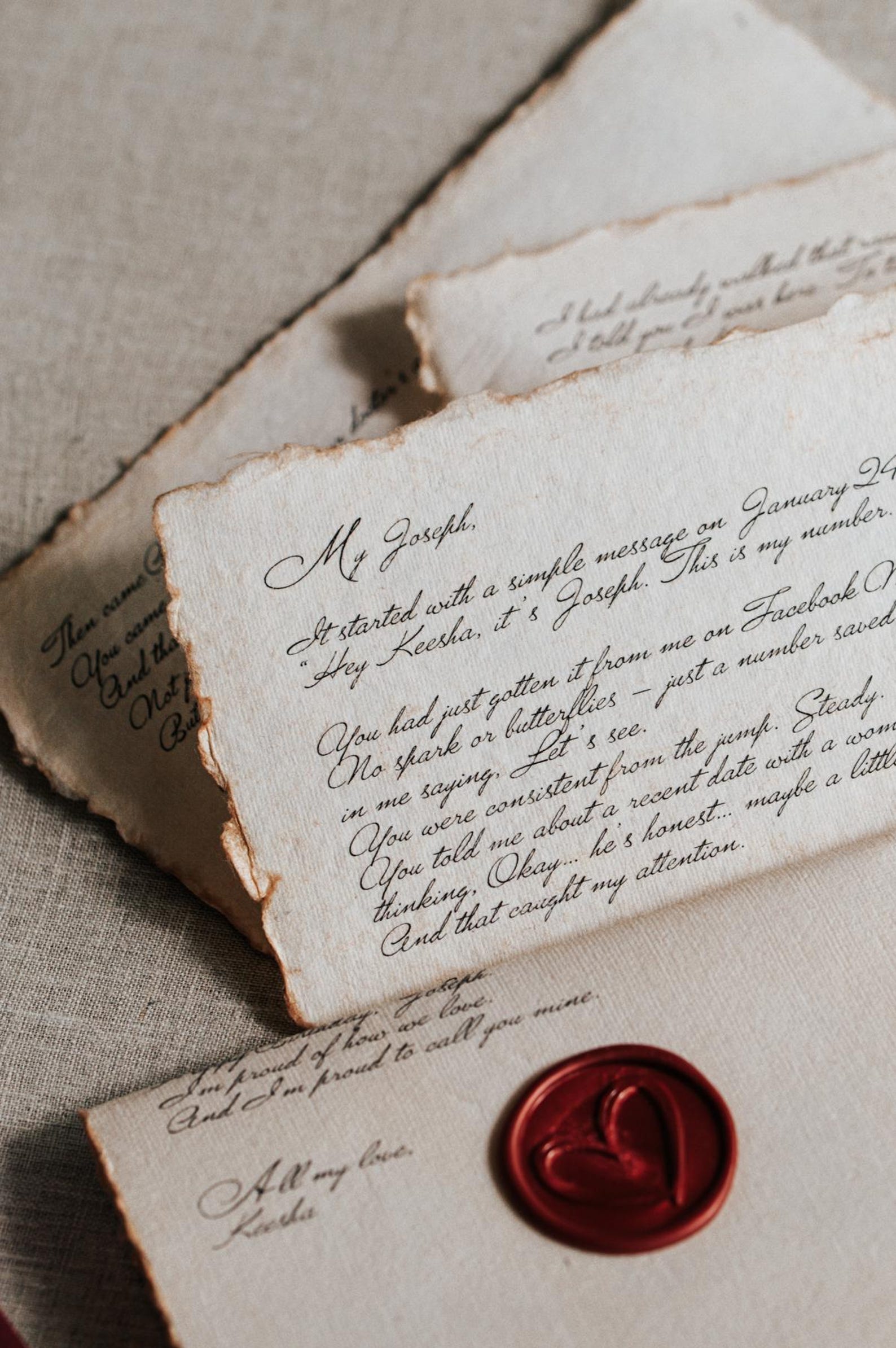 Personalized Love Letter Comfort Letter Wax Sealed Letter Wedding Vow ...