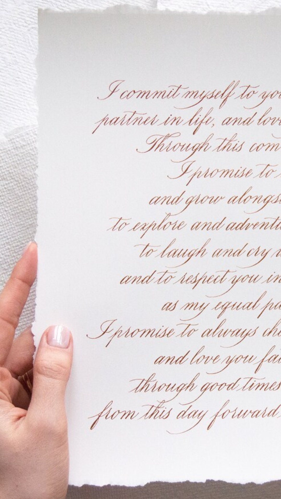 Calligraphy Custom Handwritten Letter Calligraphy Vow Custom ...