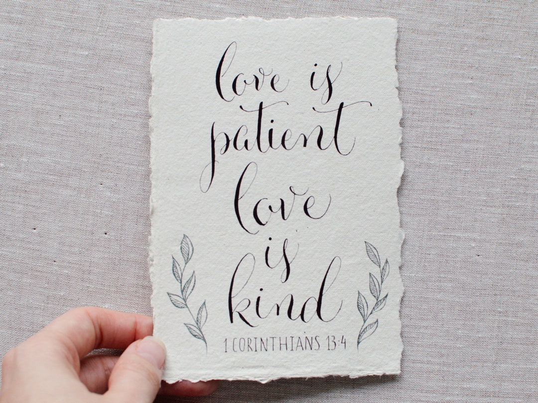 Custom Calligraphy Card Lettering Card Personalized Calligraphy Love is ...