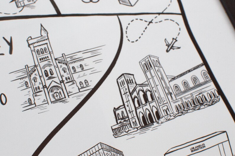 Personalized 50th Birthday Milestone Drawing Map Favorite Memory ...