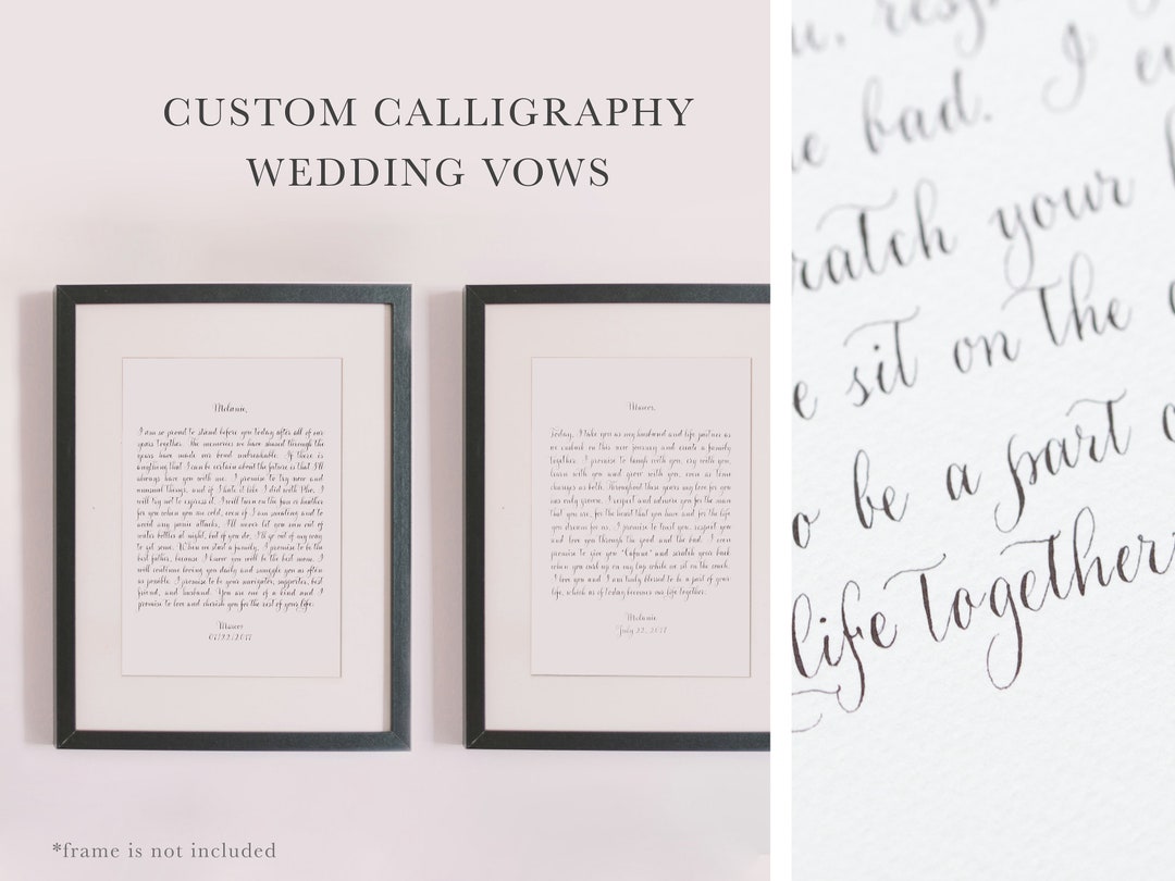 Handwritten Wedding Vow Custom Calligraphy Letter Handwritten Paper ...