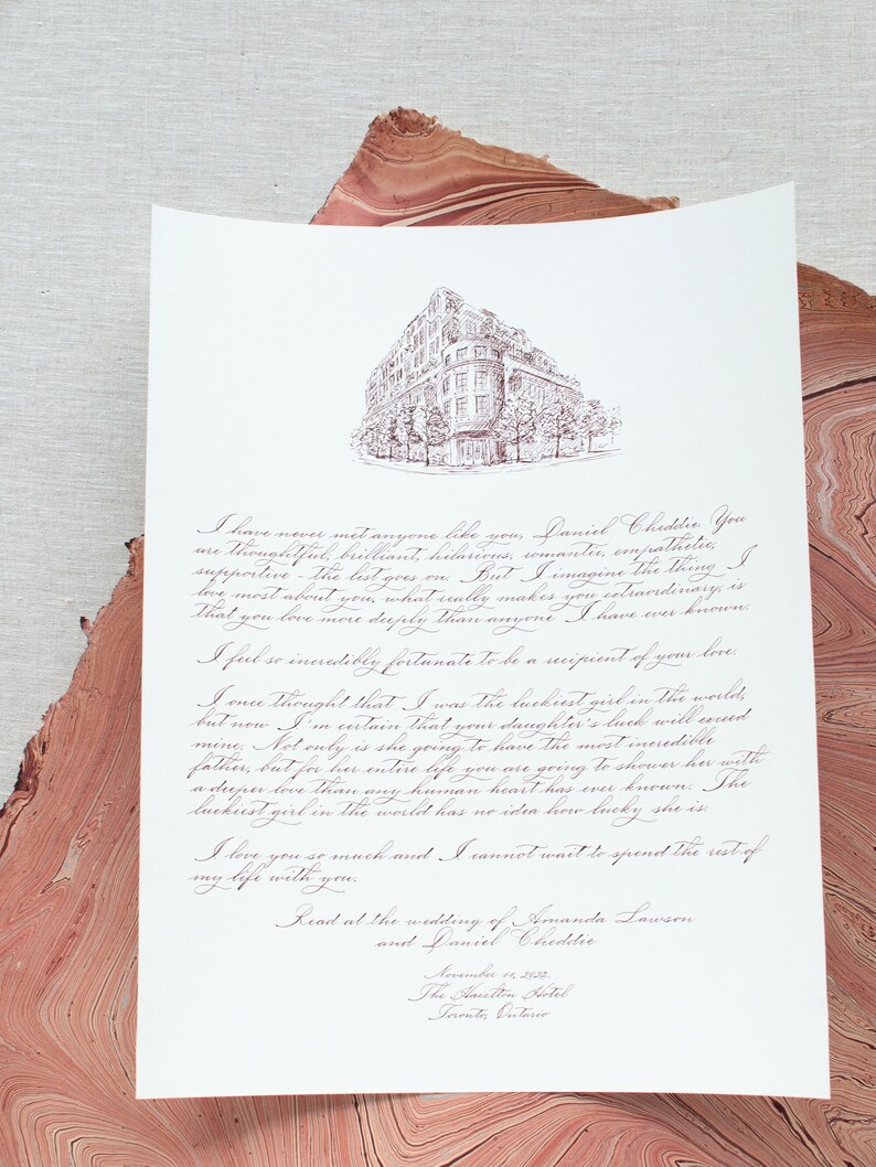 Handwritten Calligraphy Service Custom Calligraphy Wedding Vow Letter ...