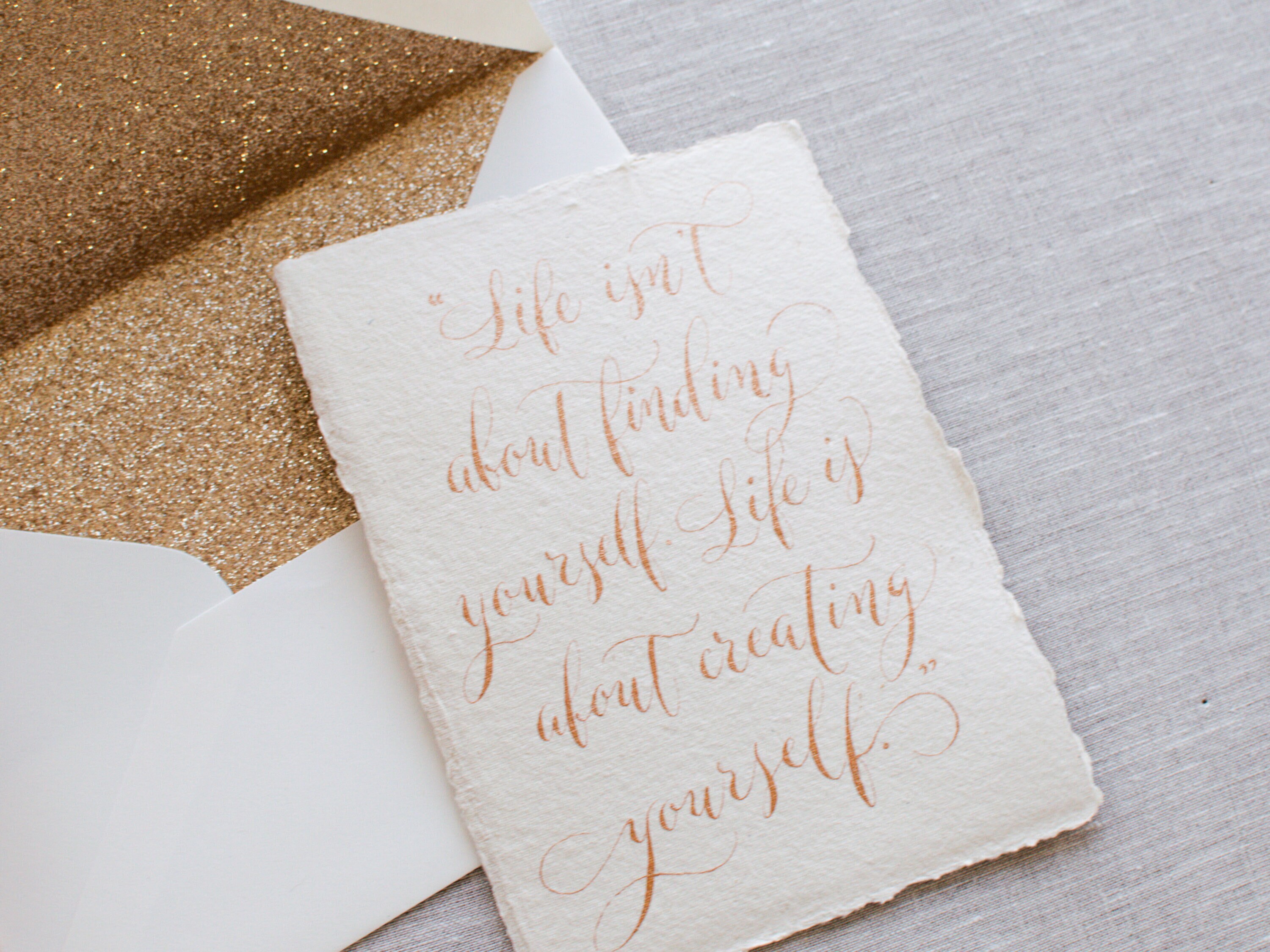 Custom Calligraphy Card Lettering Card Personalized - Etsy