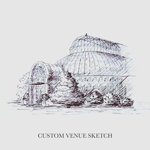 Custom Venue Illustration Hand Drawn Wedding Venue Sketch Venue Print ...