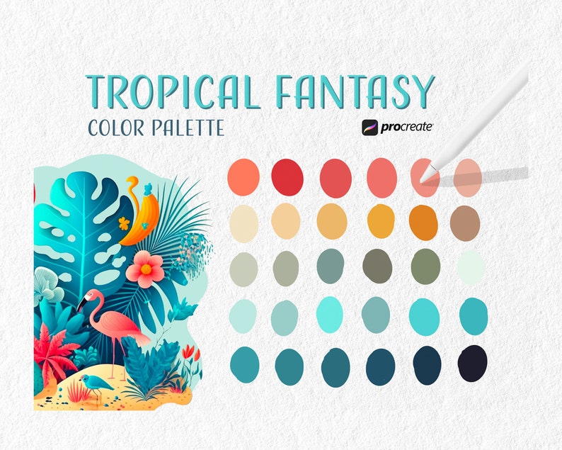 Procreate Color Palette Tropical Color Scheme Branding Design Palette ...
