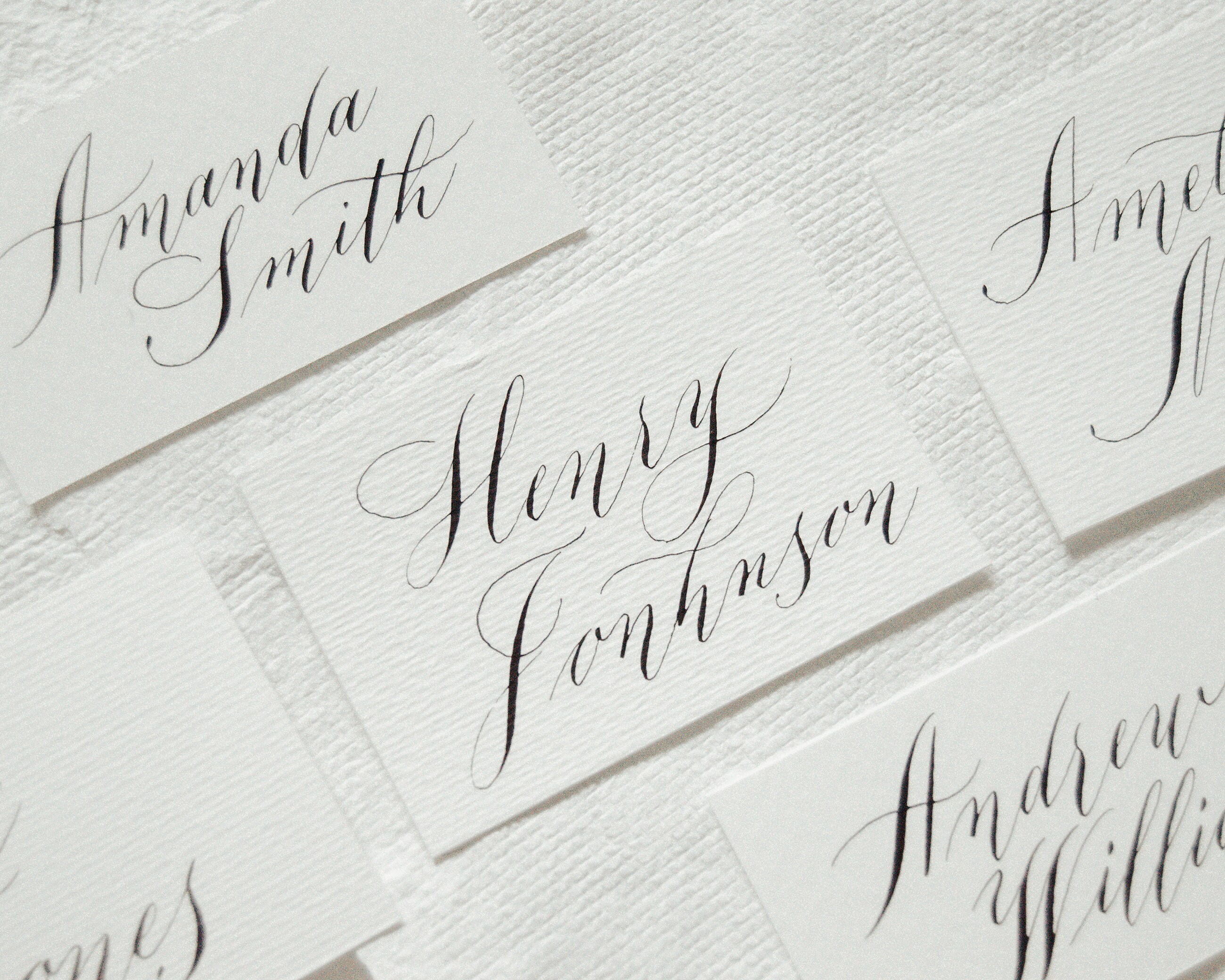 Custom Calligraphy Place Card Black Text Wedding Table Setting - Etsy