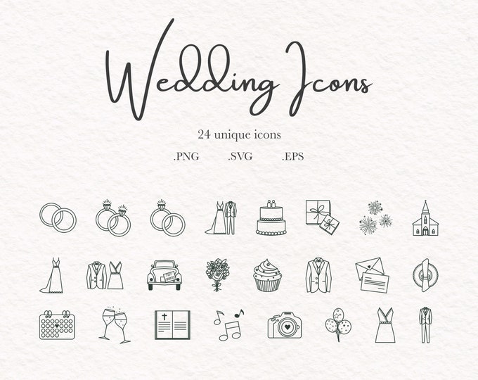 Wedding Icon SVG Wedding Clipart Wedding Timeline Icon Wedding Symbol ...