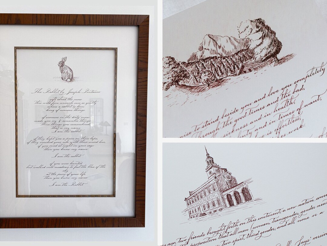 Custom Calligraphy Print Handwritten Letter Personalized Calligraphy ...