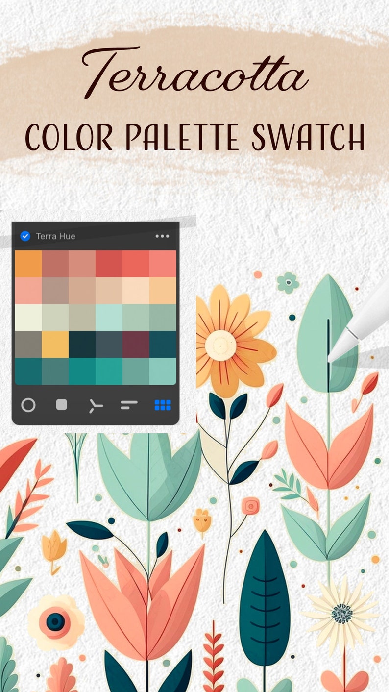 Procreate Color Palette Set Digital Art Palette Terracotta Color Scheme ...