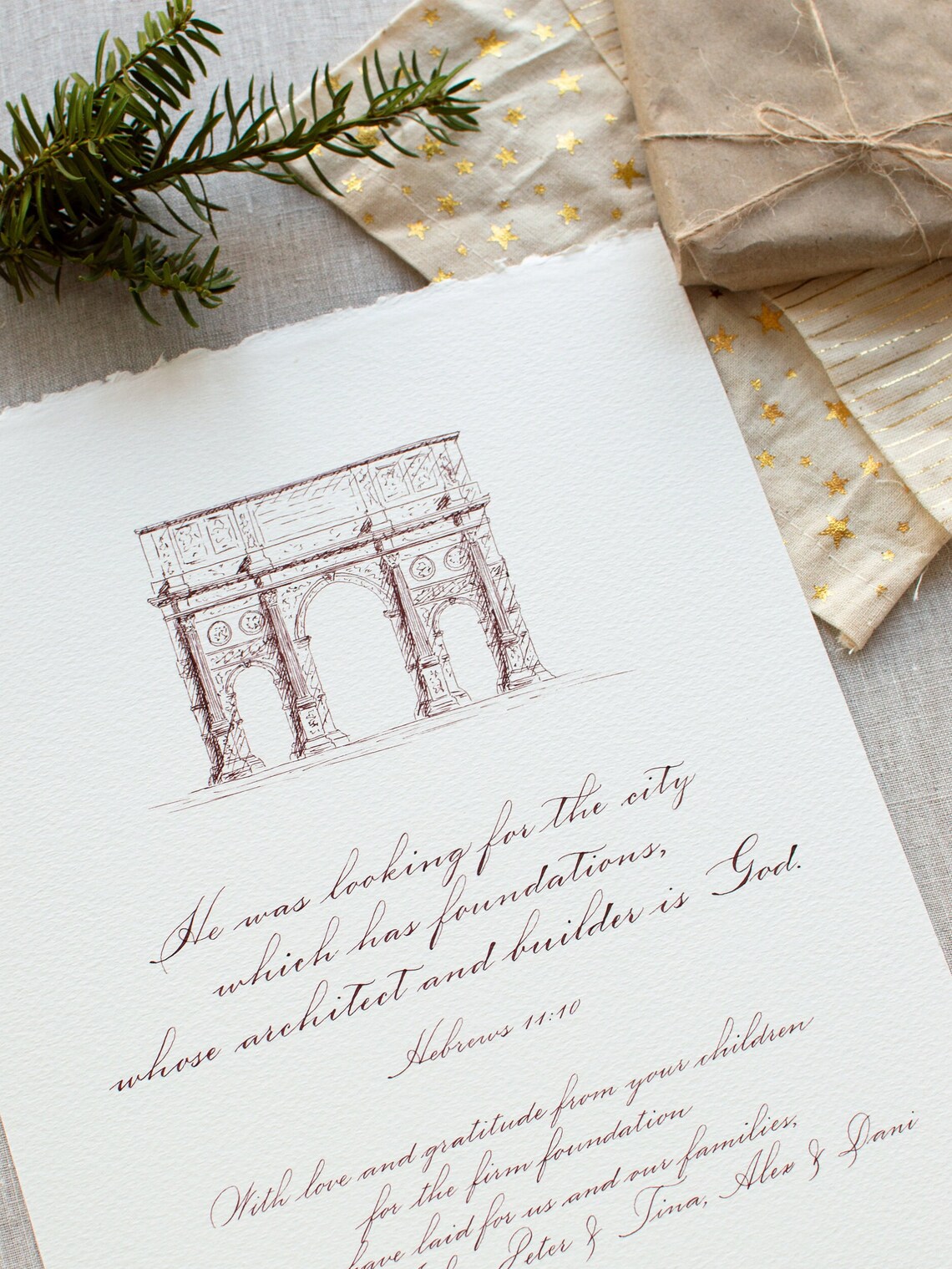 Custom Calligraphy Print Architect Gift Letter Handwritten Letter to ...
