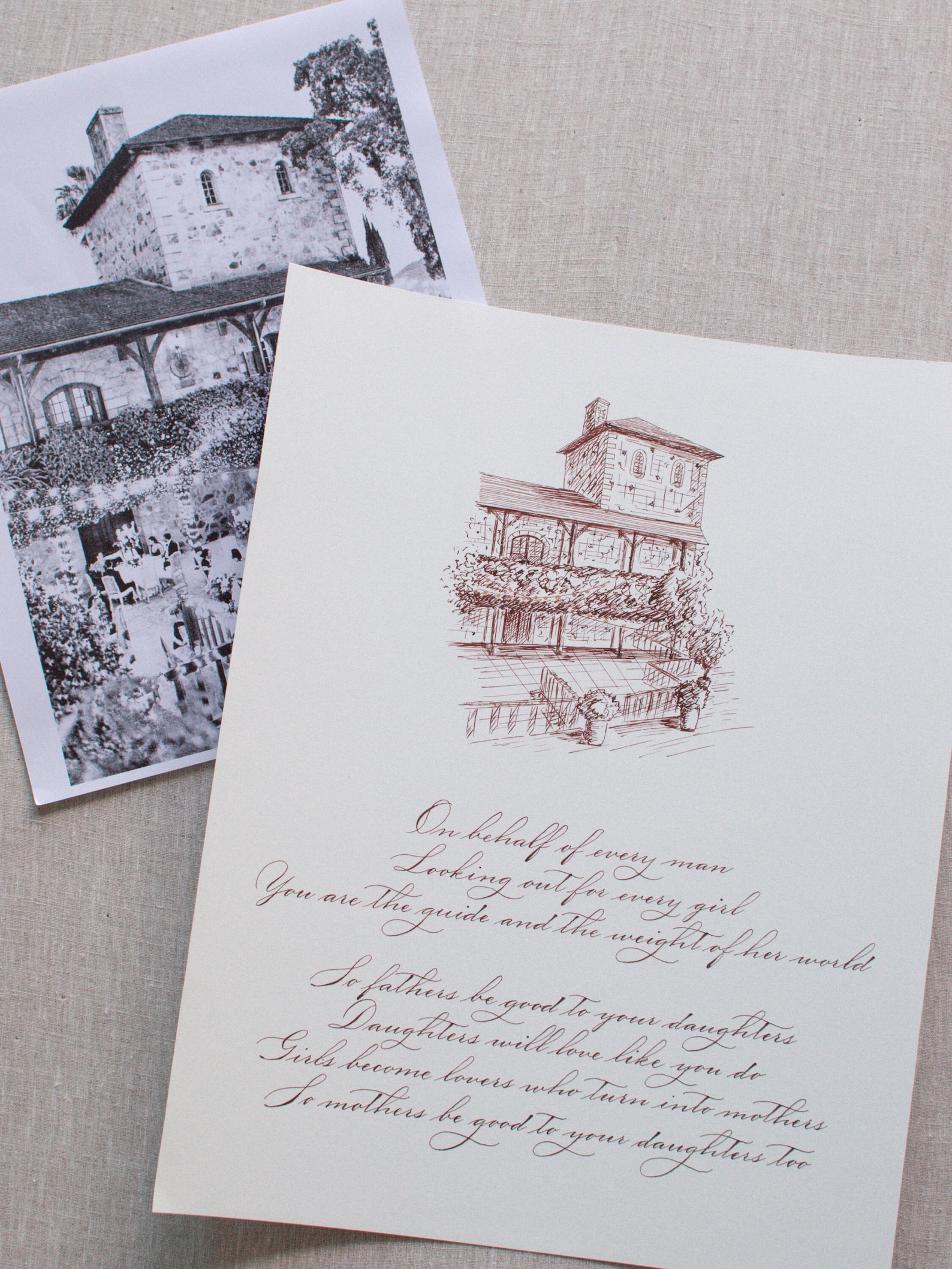 Custom Calligraphy Copperplate Service Handwritten Wedding Vow Letter ...