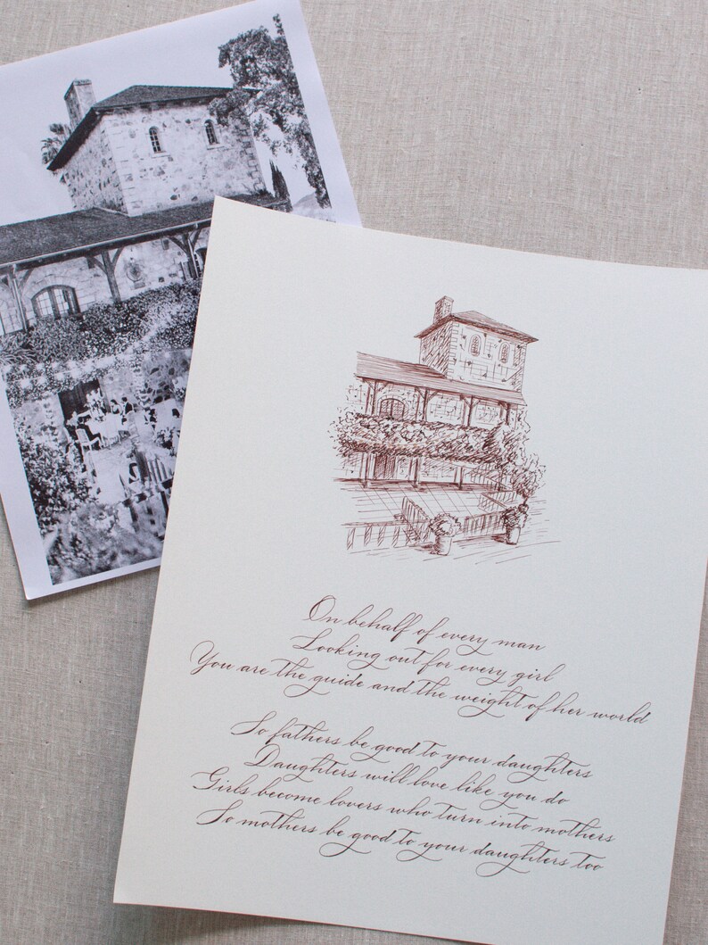 Custom Calligraphy Poster Handwritten Calligraphy Service Wedding Vow ...