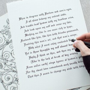 Custom Calligraphy Old English Lettering Handwritten Poem Calligraphy ...