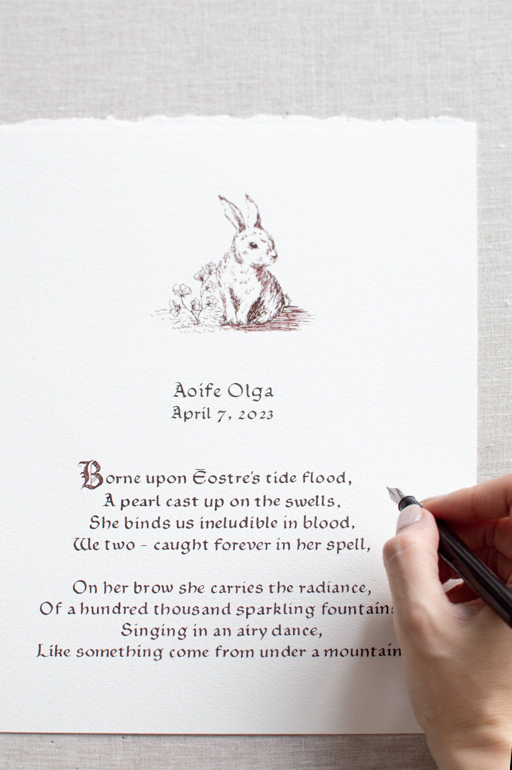 Handwritten Poem Custom Calligraphy Service Letter Sketch - Etsy