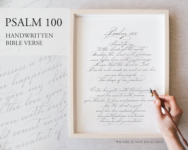 Psalm 100 Handwritten Bible Verse Wall Art Custom Christian - Etsy Canada